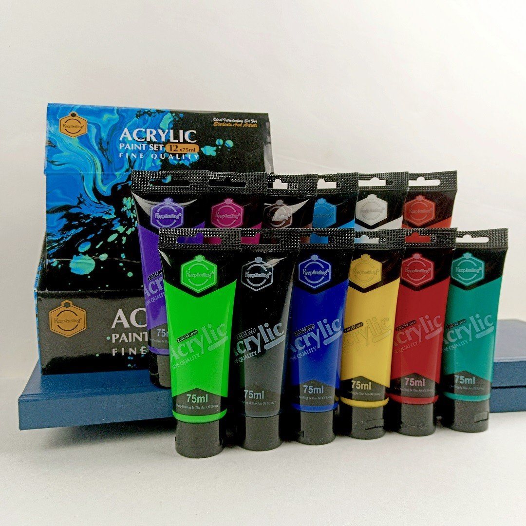 keep Smiling Acrylic Paint Pack of 12x75ML