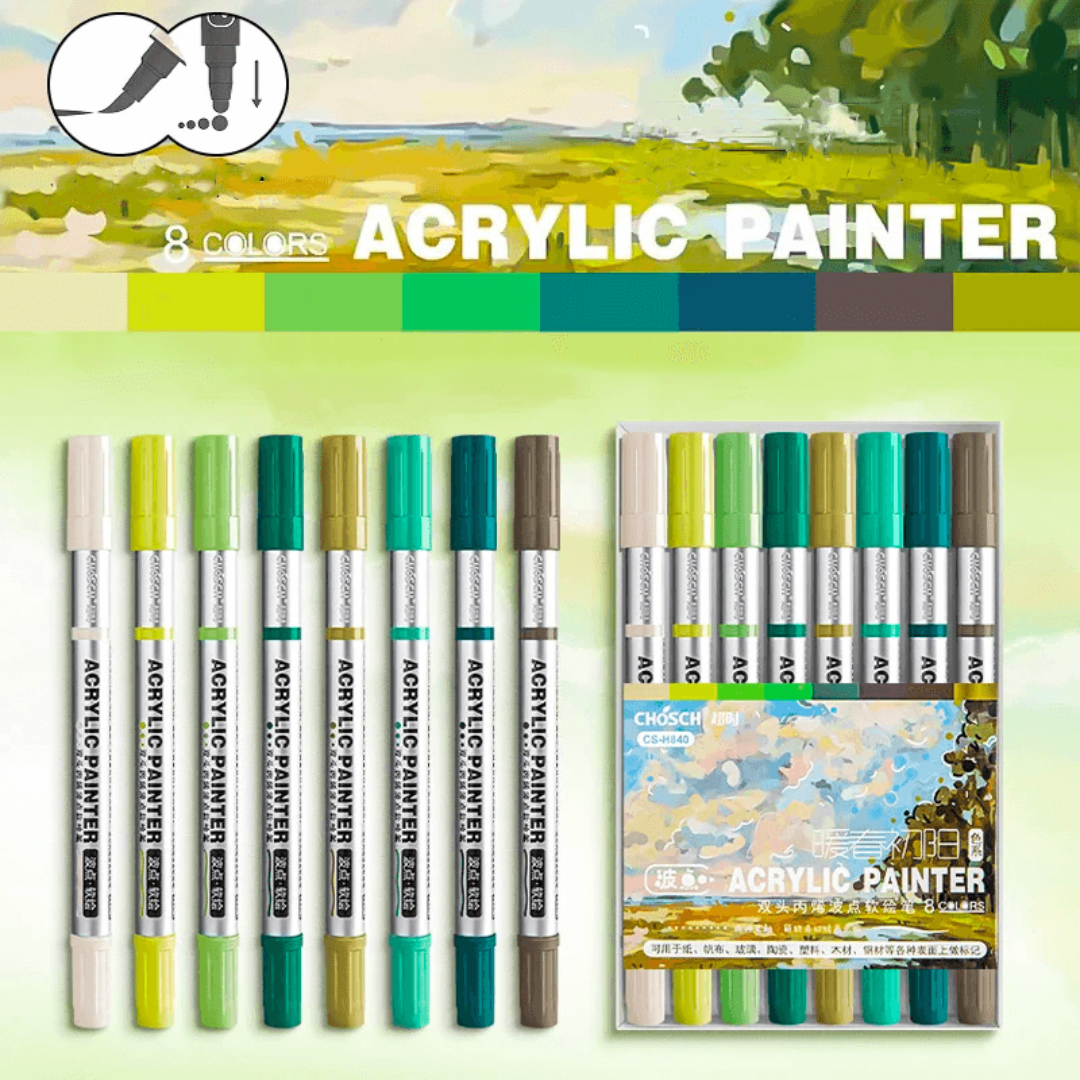 CHOSCH Double Head Acrylic Paint Markers Set of 8