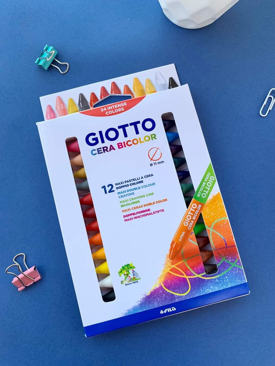 Giotto Cera Bicolor Crayons Set Of 12
