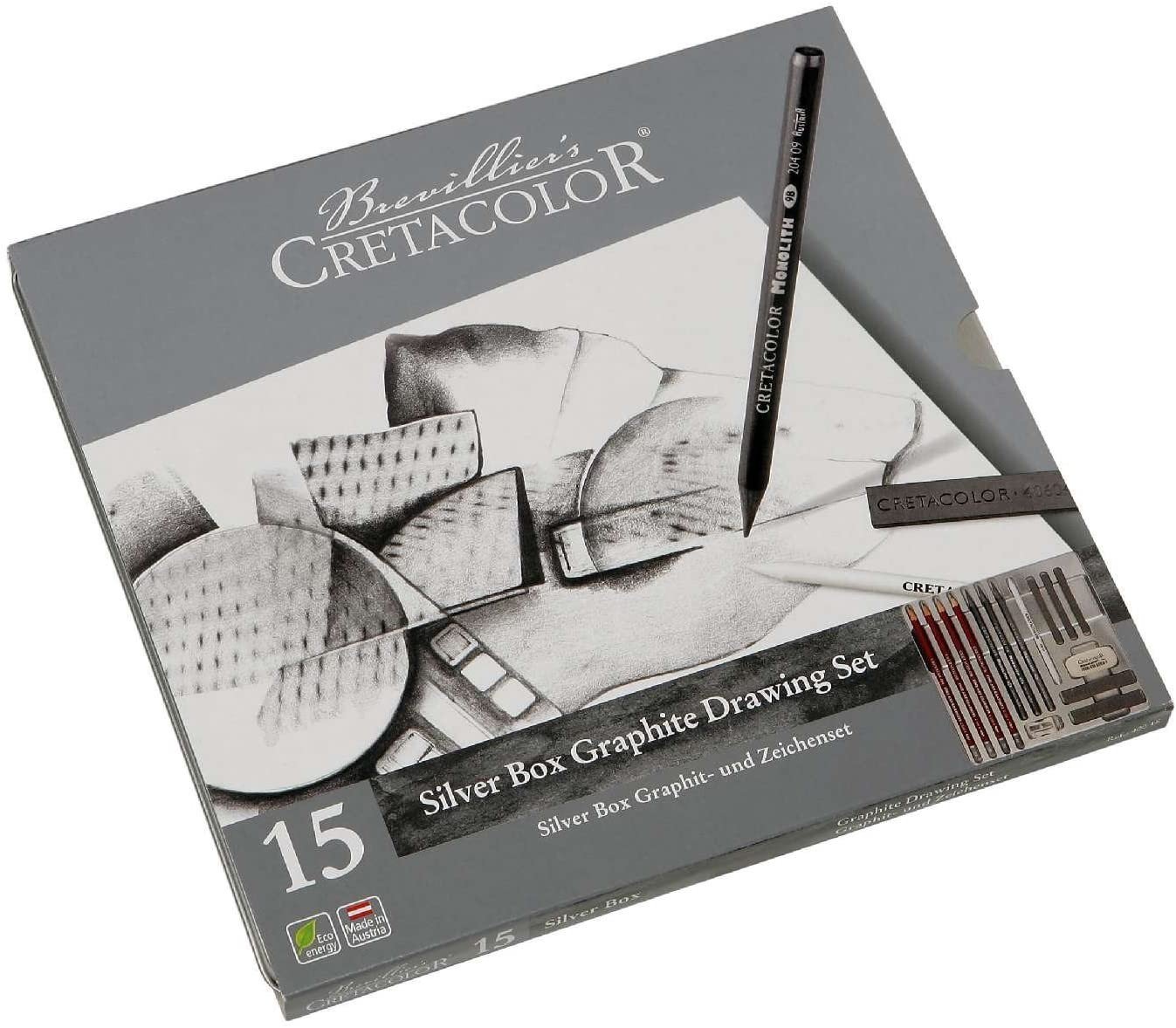 Cretacolor Silver Box Graphite Drawing Set Of 15 Pcs